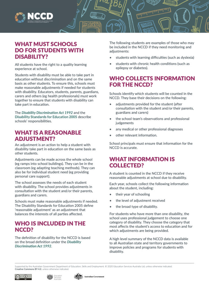National Consistent Collection of Data on School Students with ... National Consistent Collection of Data on School Students with ...