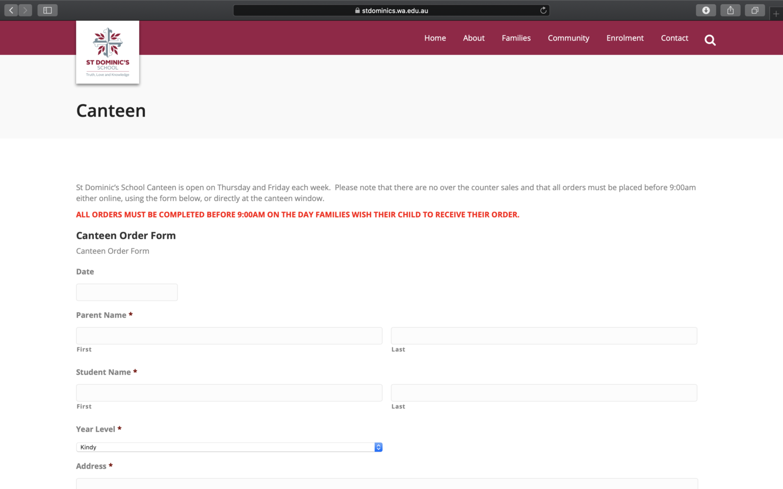 Online Canteen Ordering is Now Available! – St Dominics