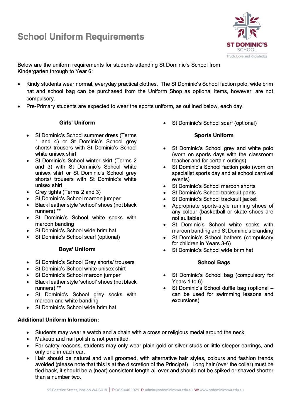 Uniform – St Dominics